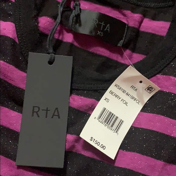 RtA | Tops | Purple Glitter Black Striped Shirt | Poshmark
